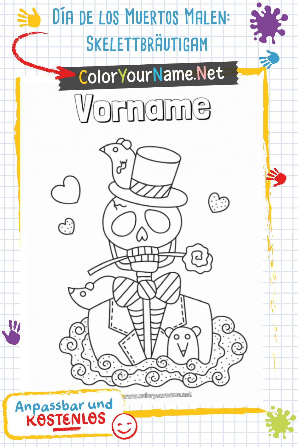 Día de los Muertos Malen: Skelettbräutigam