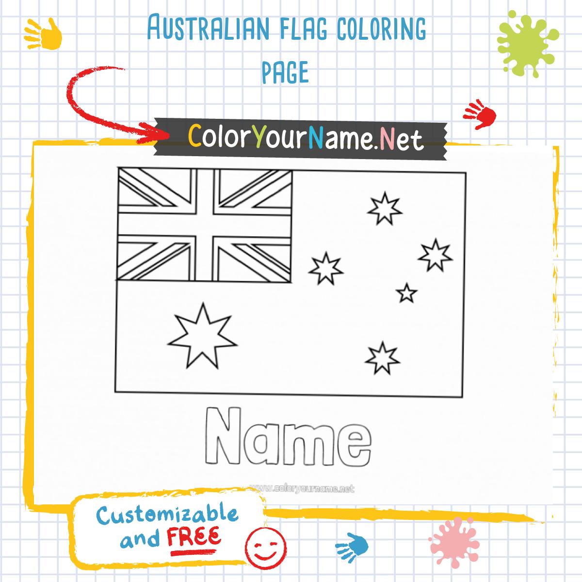 Australian flag coloring page