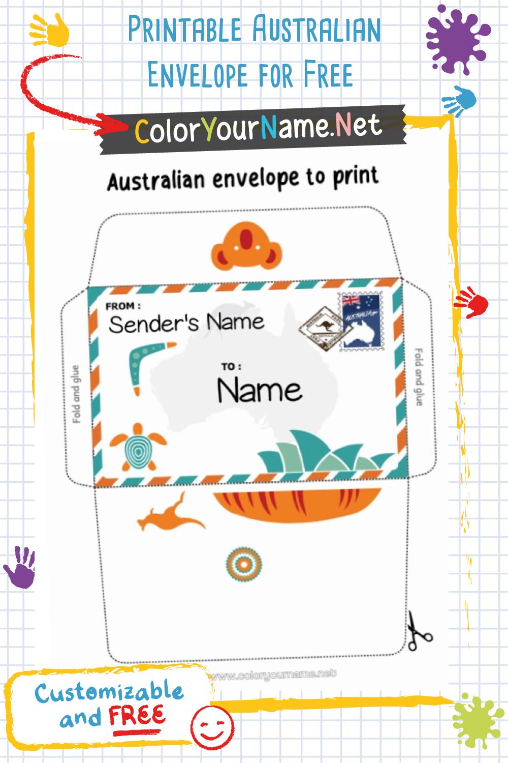 Printable Australian Envelope for Free
