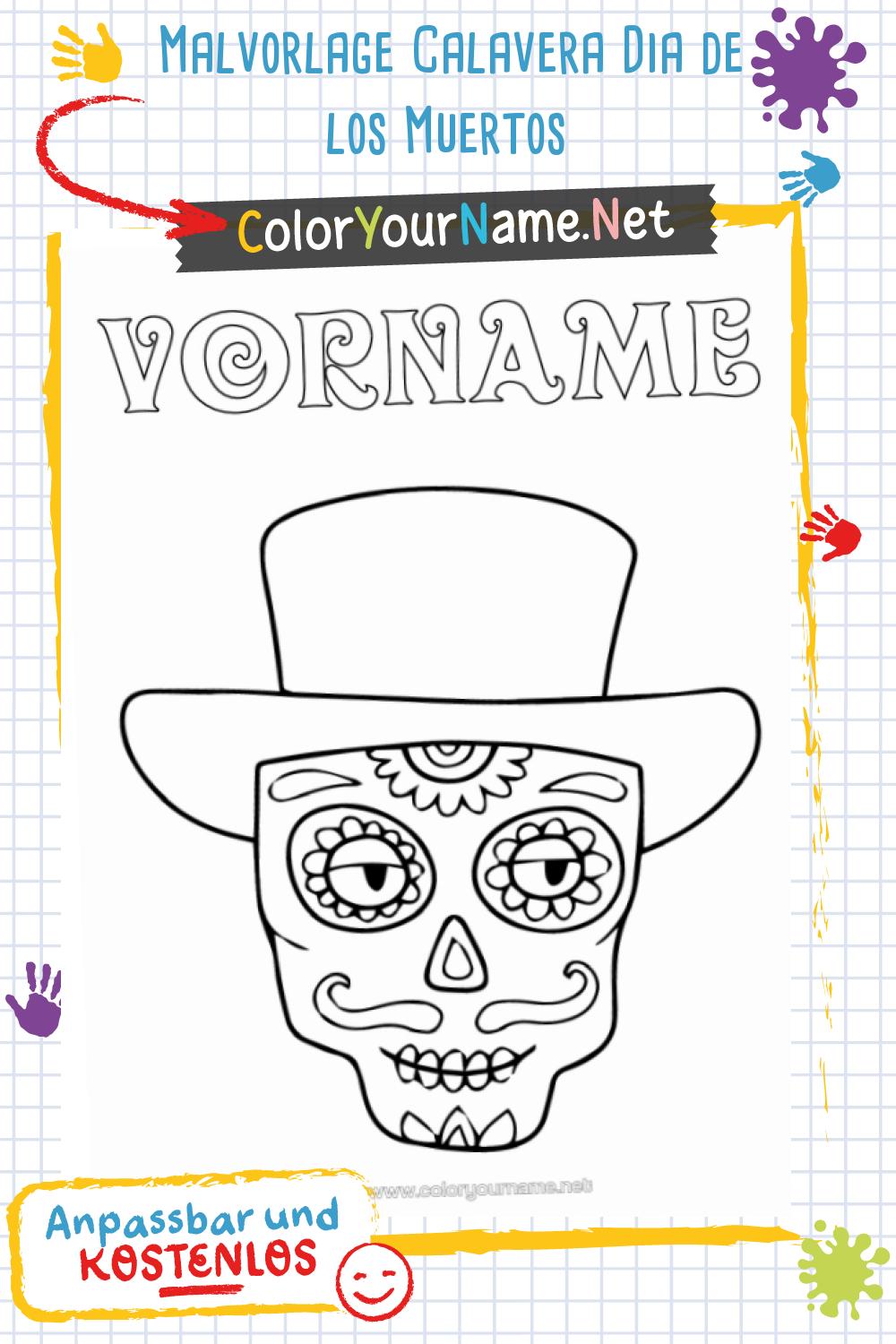 Malvorlage Calavera Dia de los Muertos