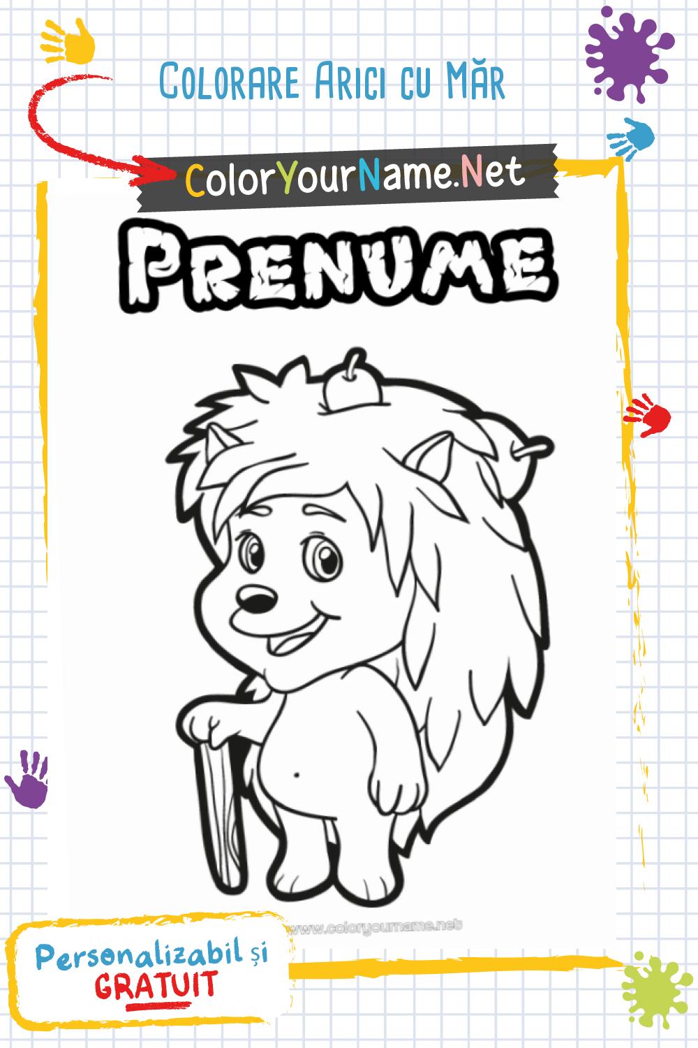 Colorare Arici cu Măr