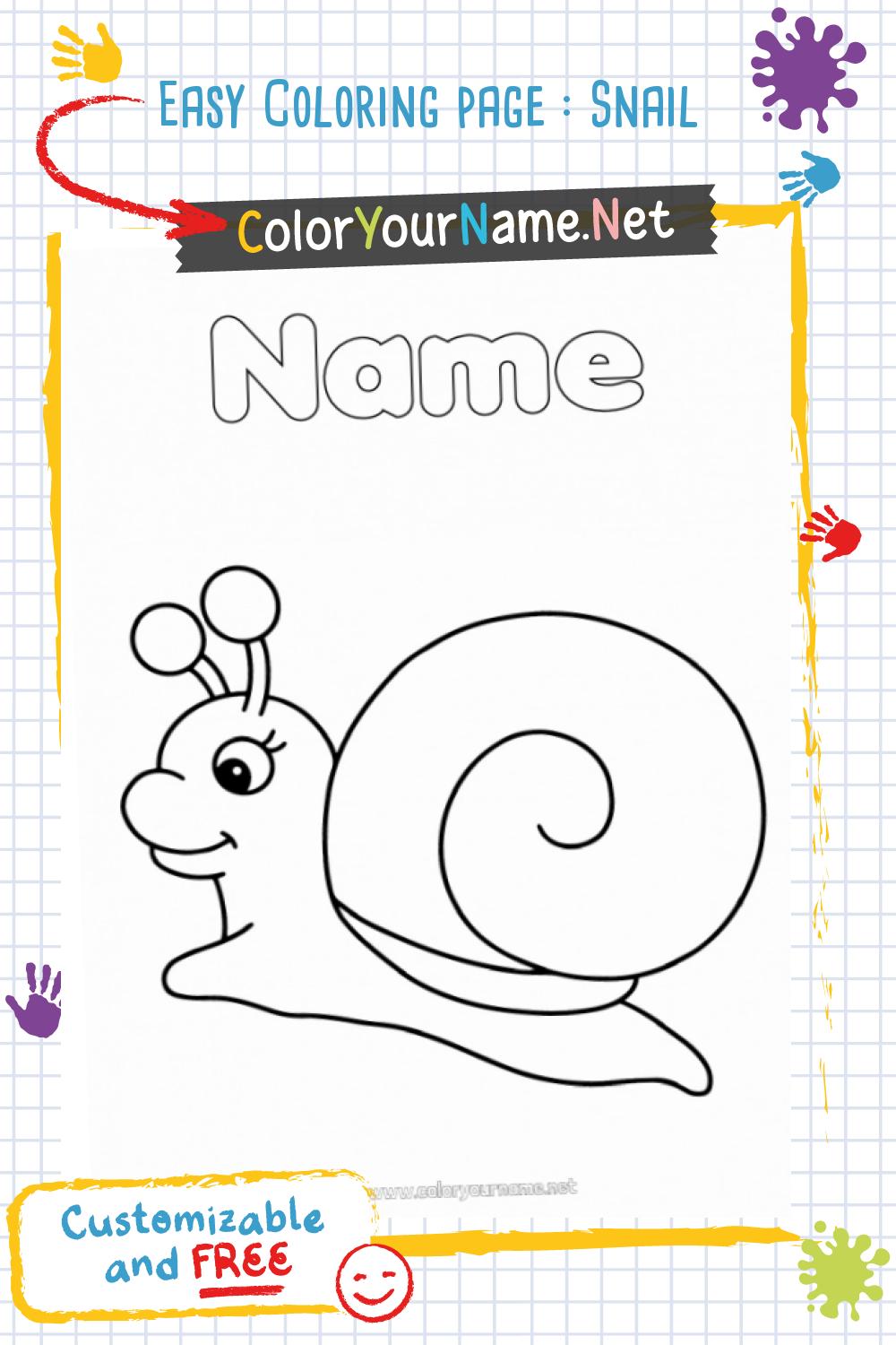 Easy Coloring page : Snail