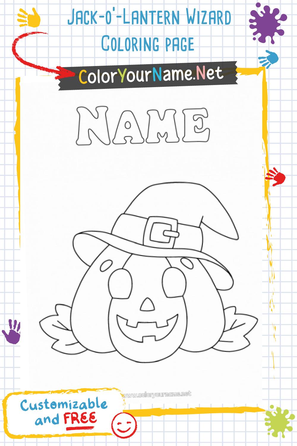 Jack-o'-Lantern Wizard Coloring page