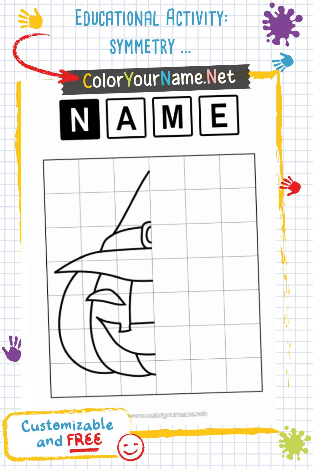 Educational Activity: symmetry and Jack-o'-Lantern pumpkin