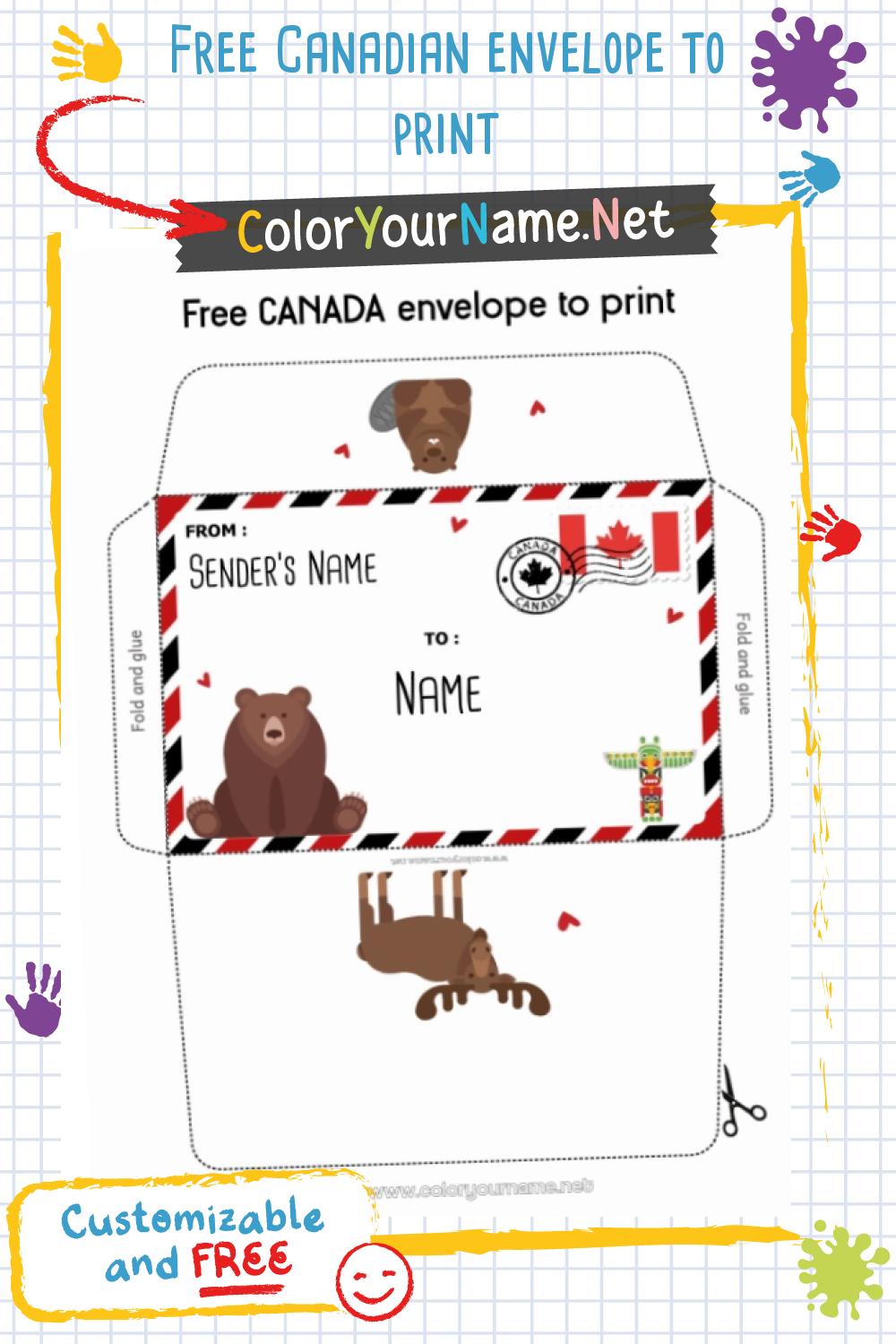 Free Canadian envelope to print