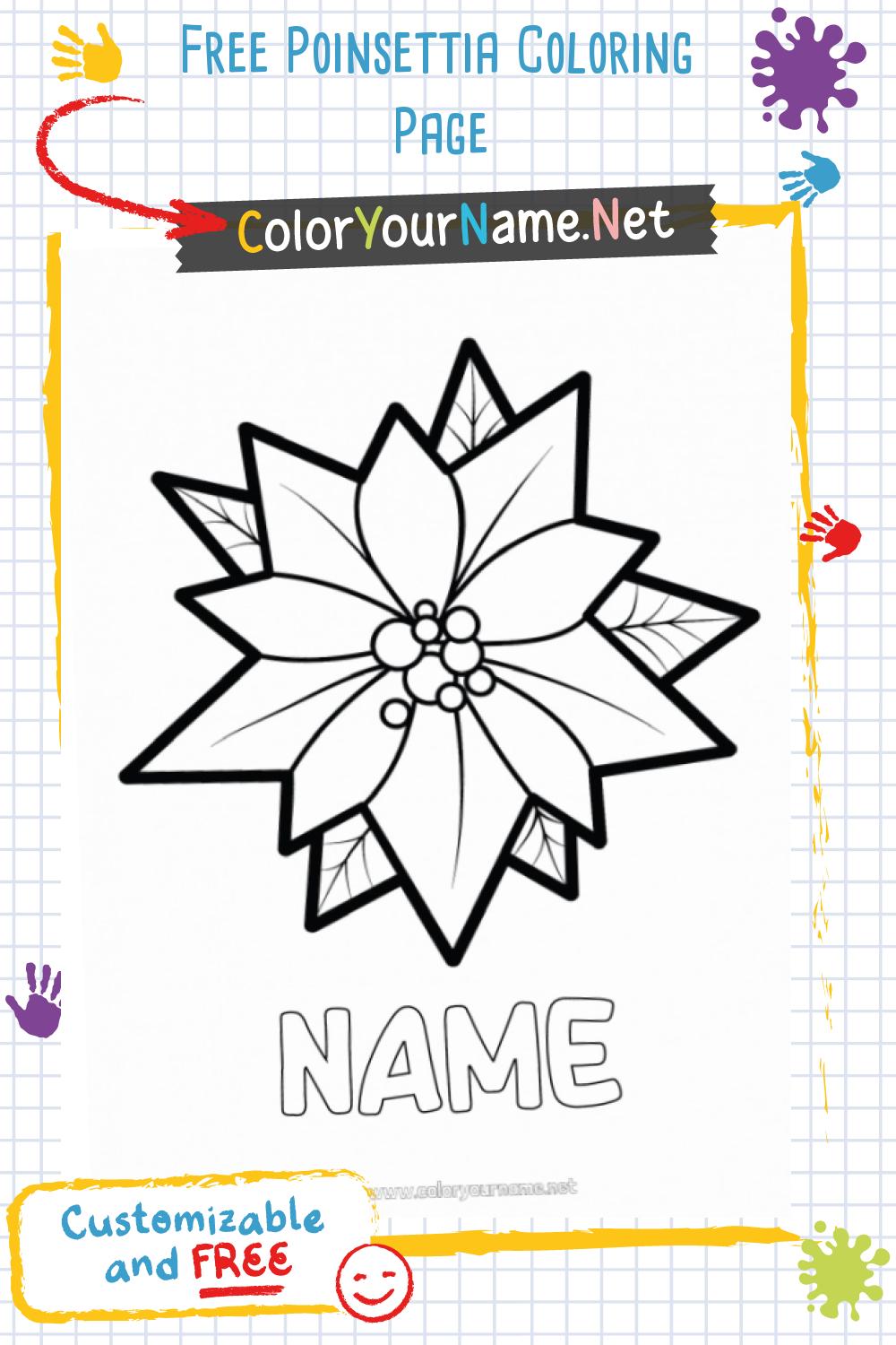 Free Poinsettia Coloring Page