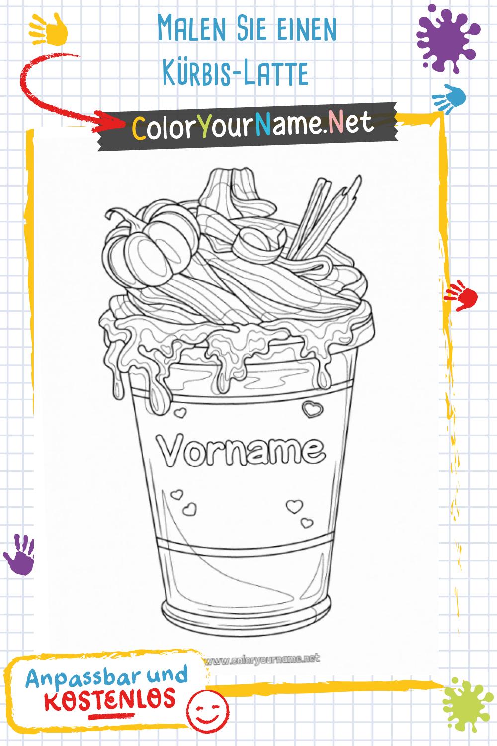 Malen Sie einen Kürbis-Latte