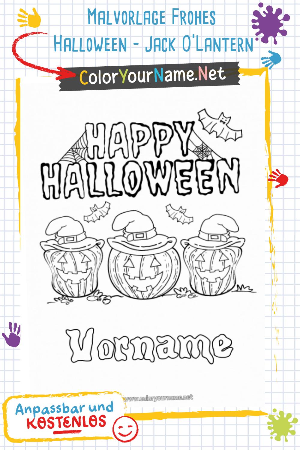 Malvorlage Frohes Halloween - Jack O'Lantern