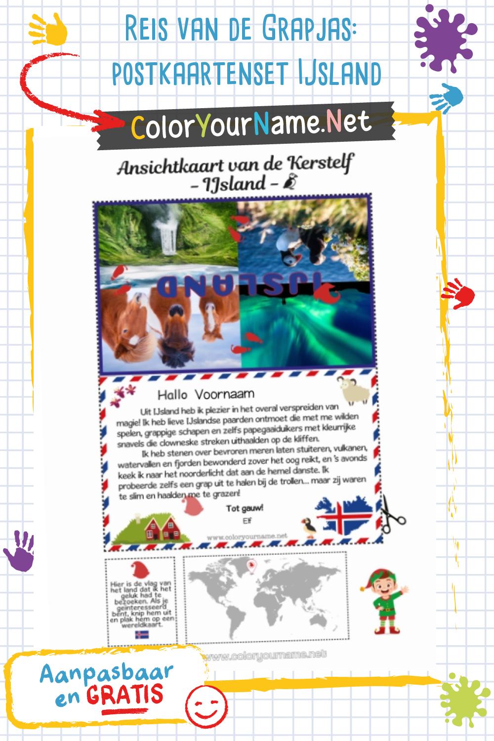 Reis van de Grapjas: postkaartenset IJsland