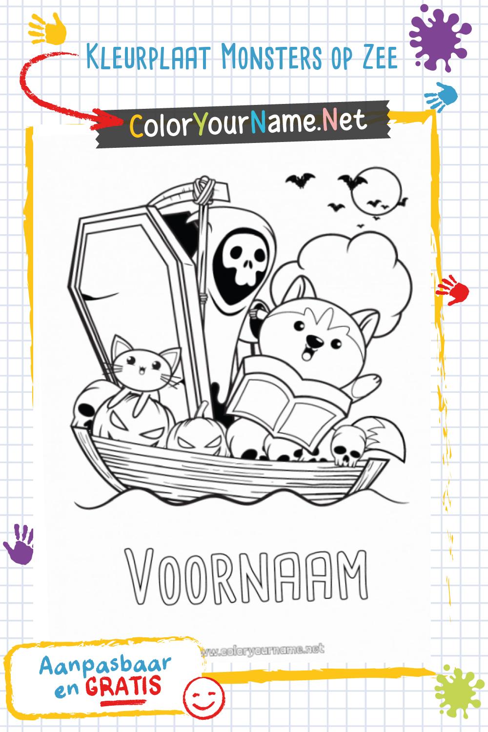 Kleurplaat Monsters op Zee
