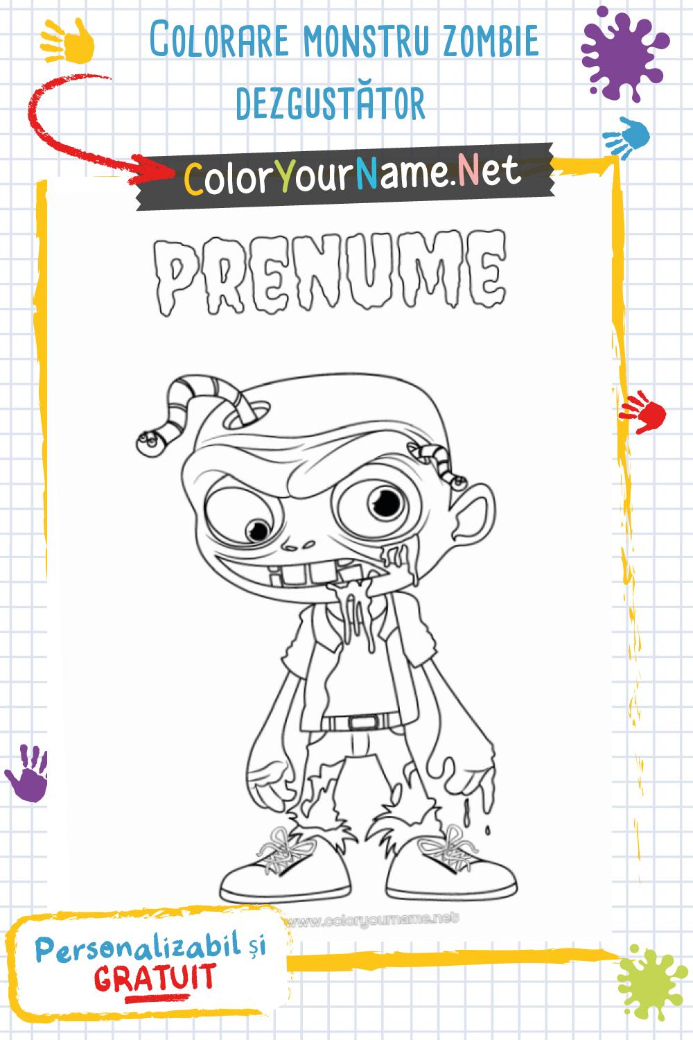 Colorare monstru zombie dezgustător