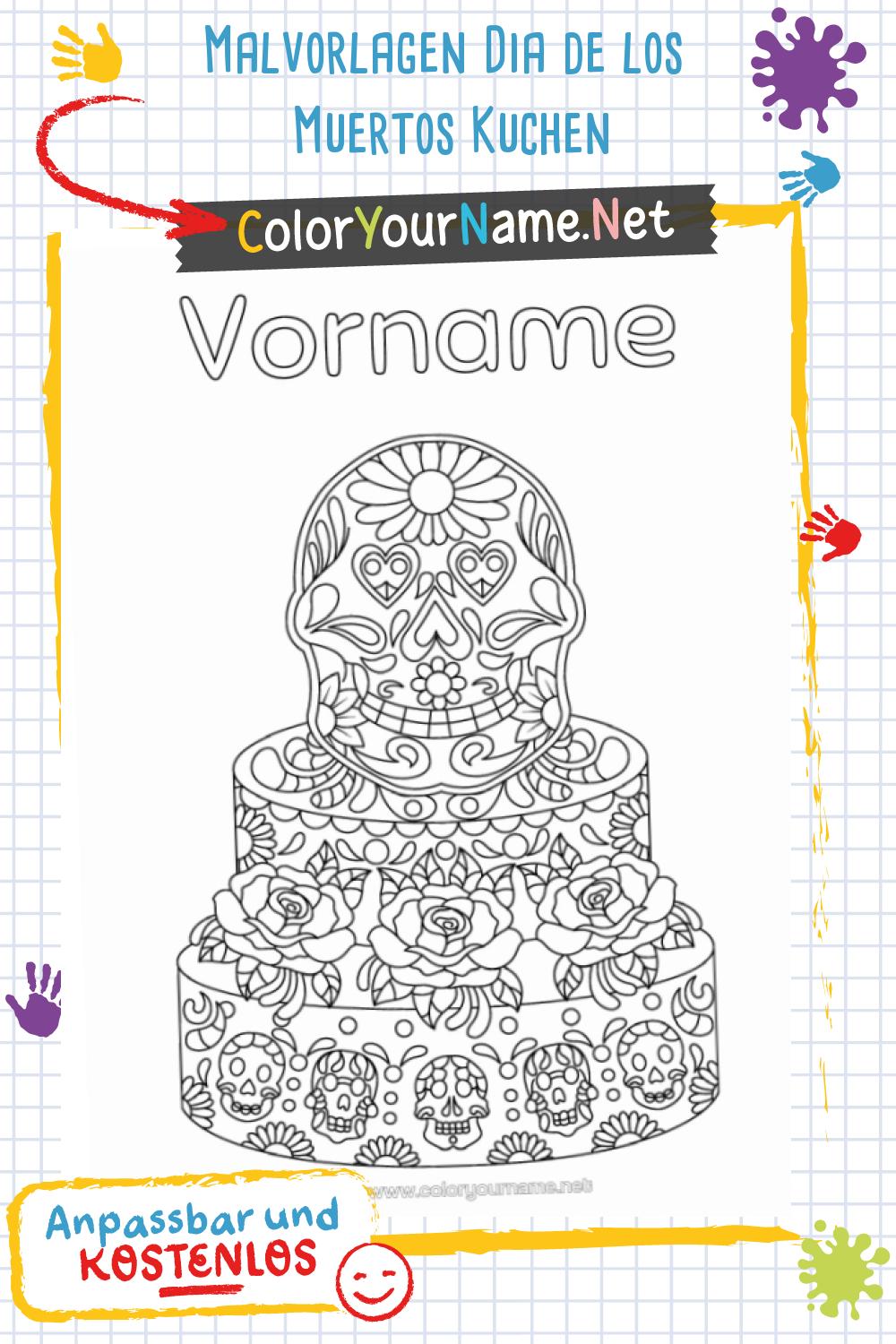 Malvorlagen Dia de los Muertos Kuchen