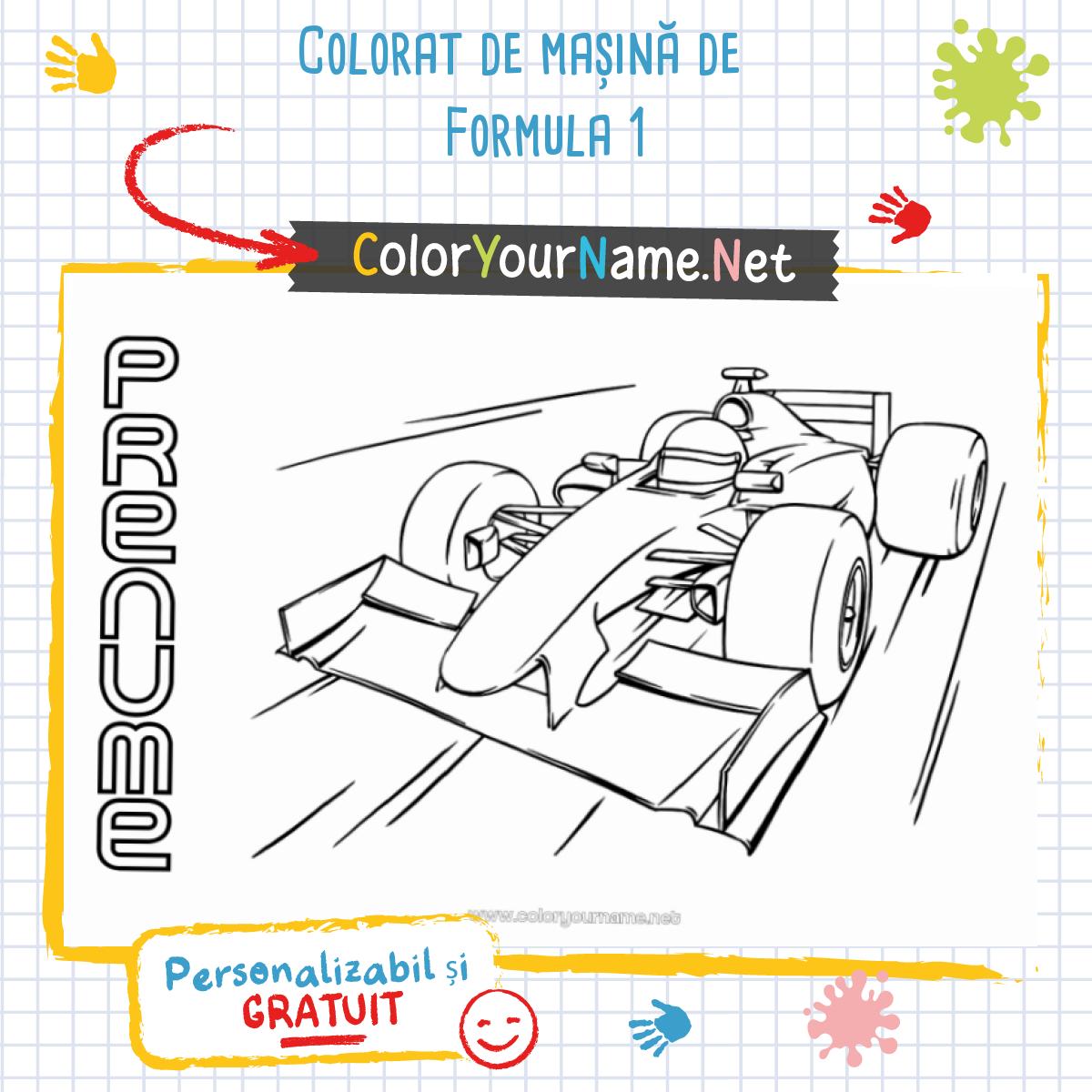 Colorat de mașină de Formula 1