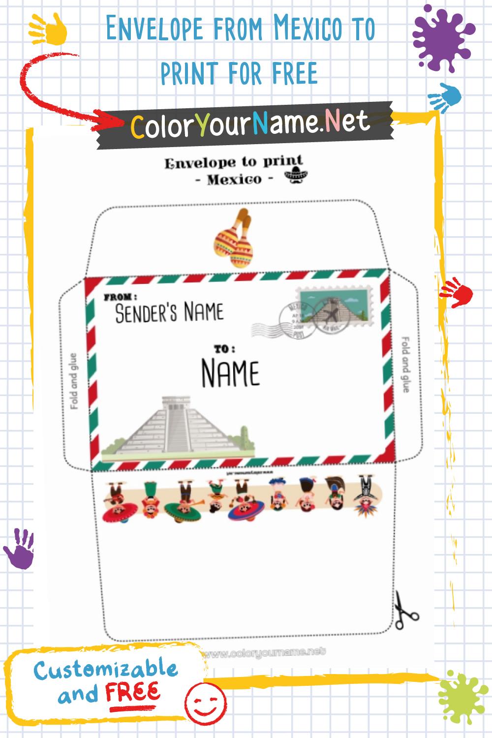 Envelope from Mexico to print for free