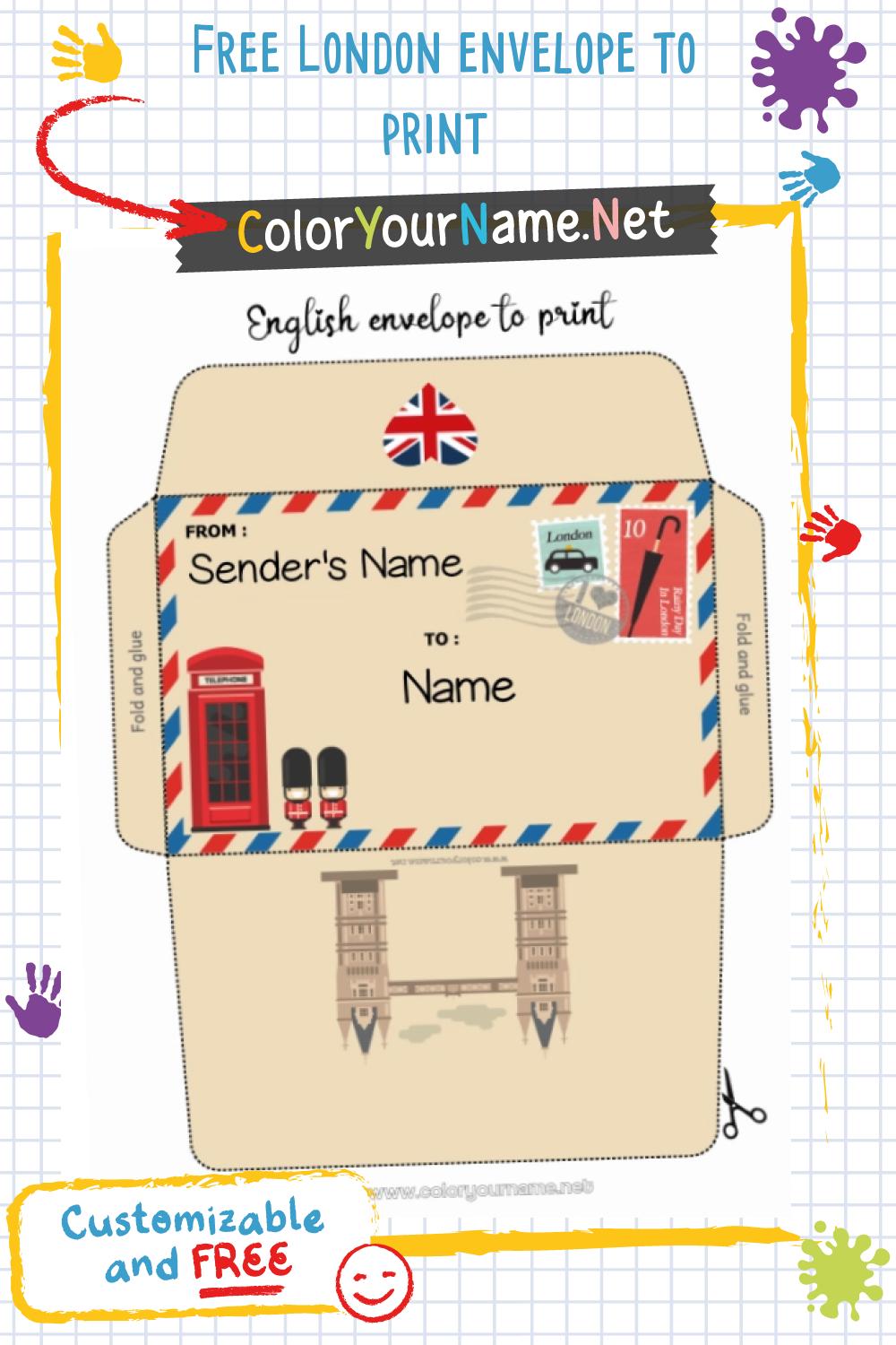 Free London envelope to print