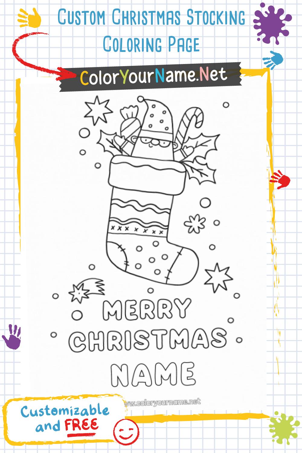 Custom Christmas Stocking Coloring Page