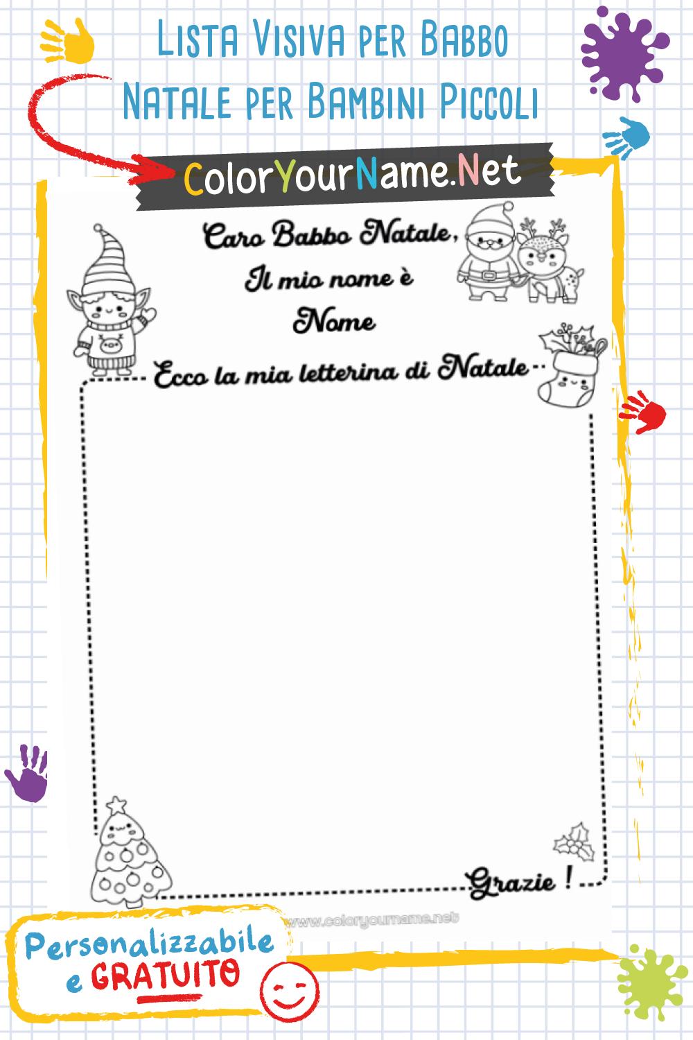 Lista Visiva per Babbo Natale per Bambini Piccoli