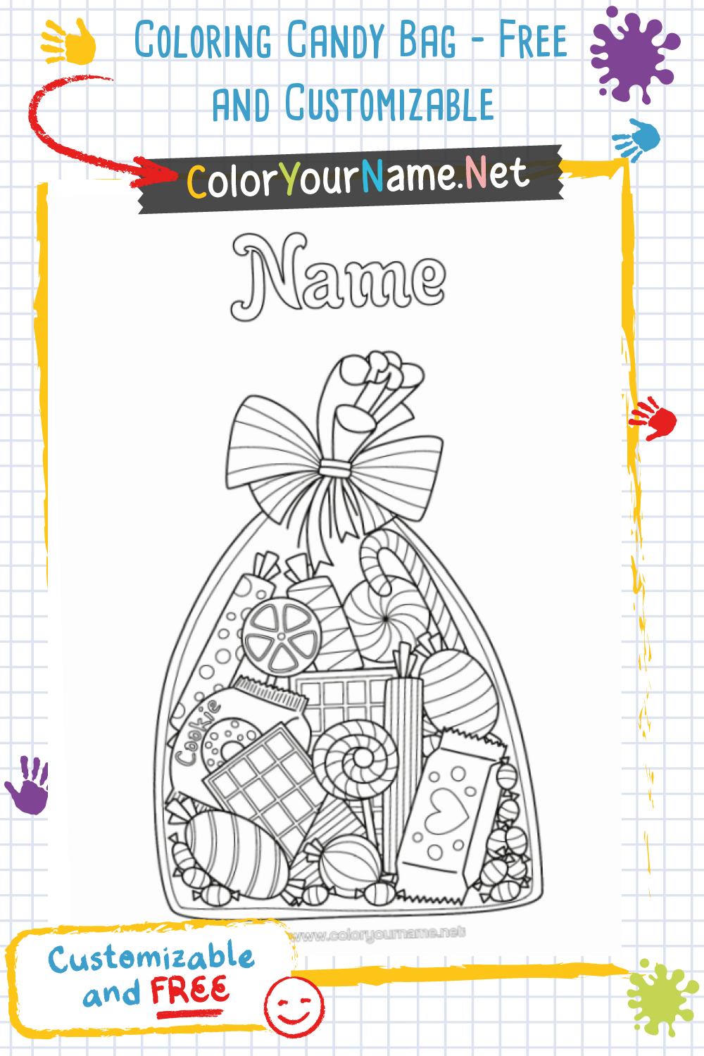 Coloring Candy Bag - Free and Customizable