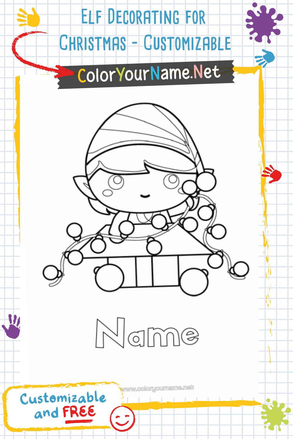 Elf Decorating for Christmas - Customizable