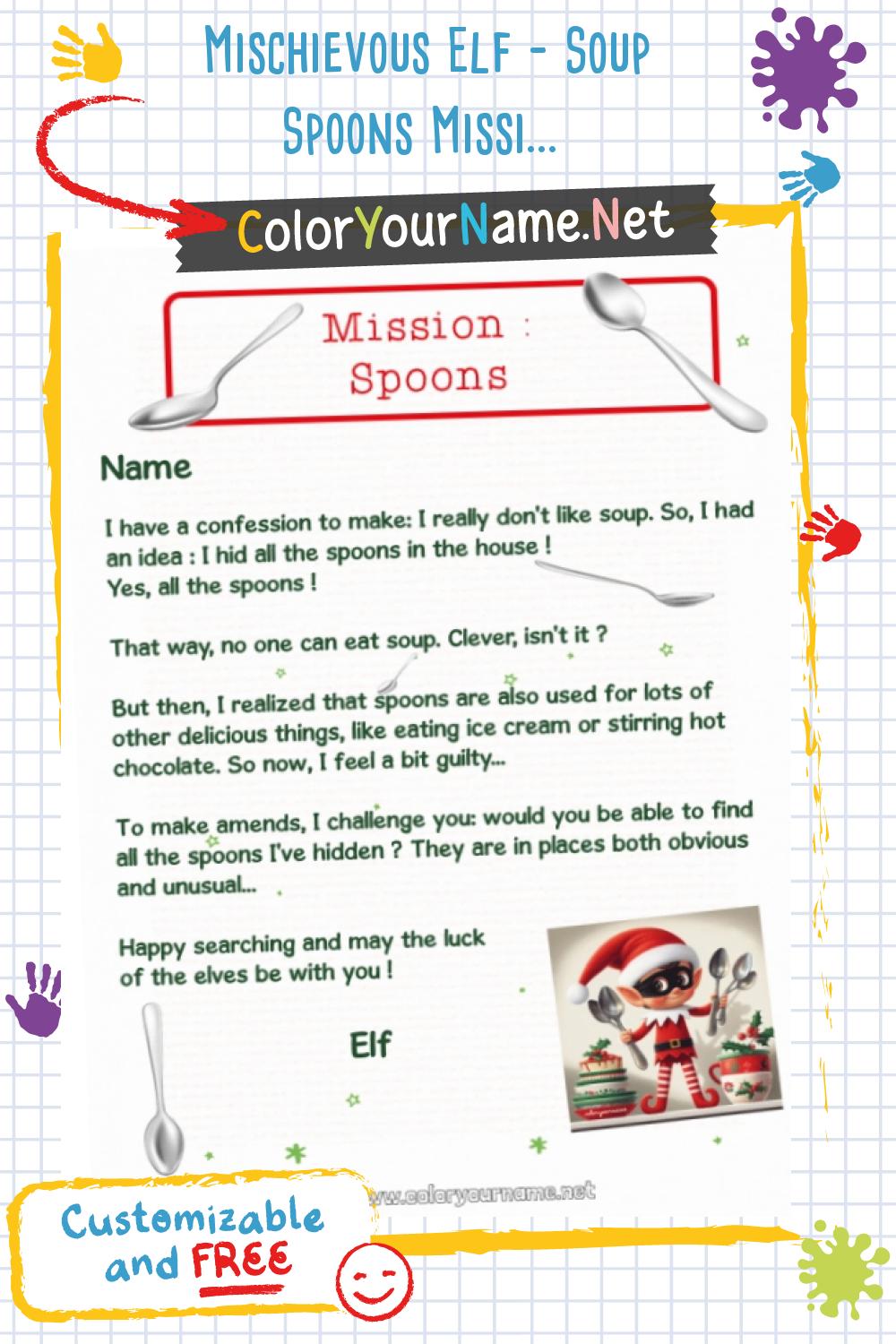 Mischievous Elf - Soup Spoons Mission: Explanatory Letter