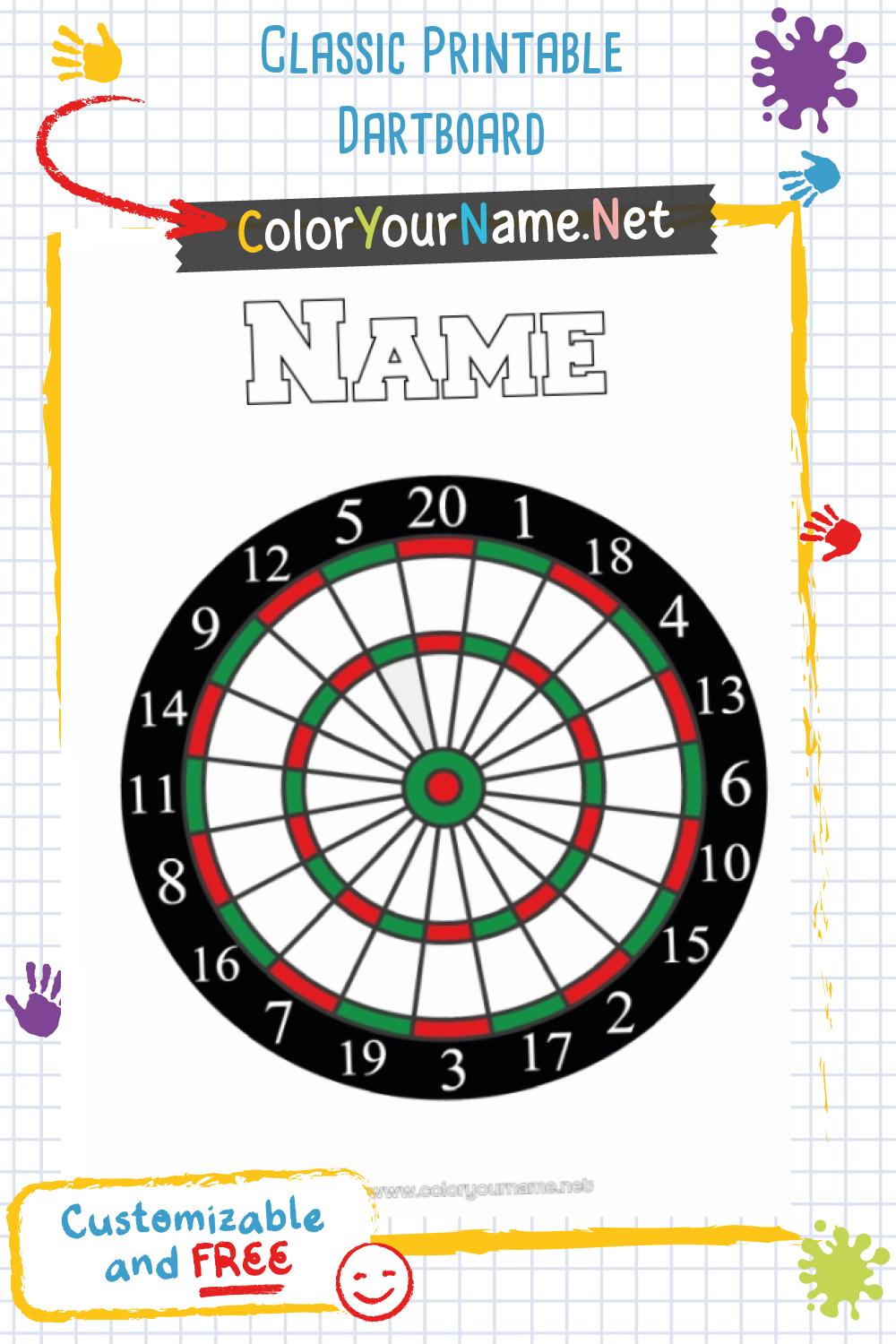 Classic Printable Dartboard