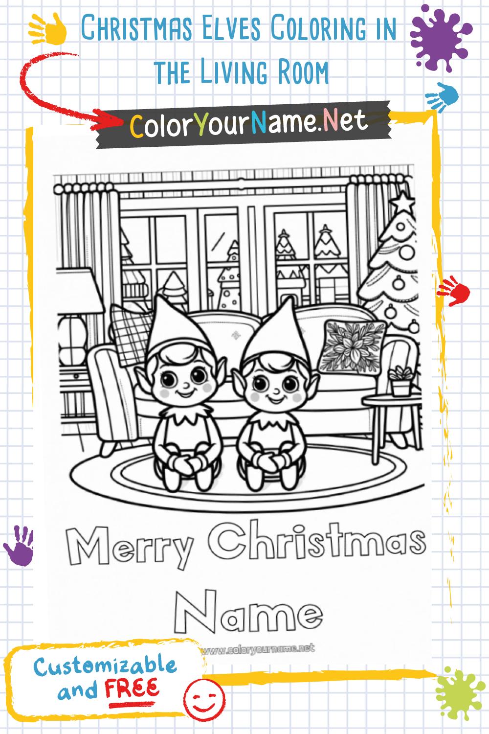 Christmas Elves Coloring in the Living Room