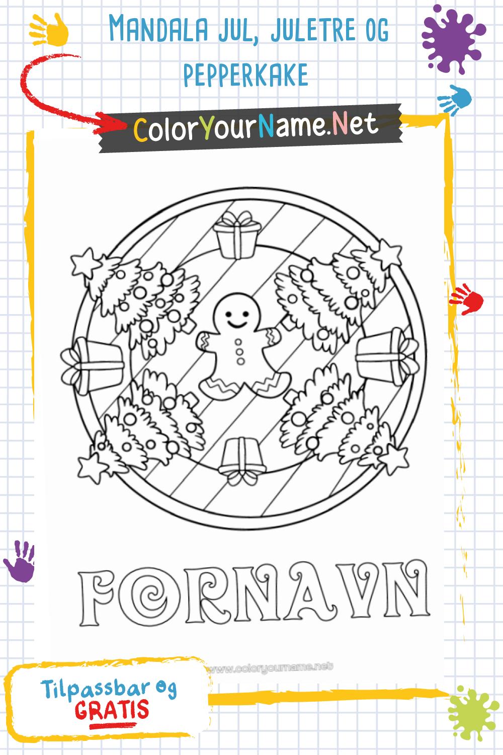 Mandala jul, juletre og pepperkake