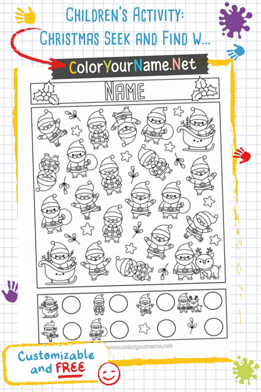 Children's Activity: Christmas Seek and Find with Various Santas