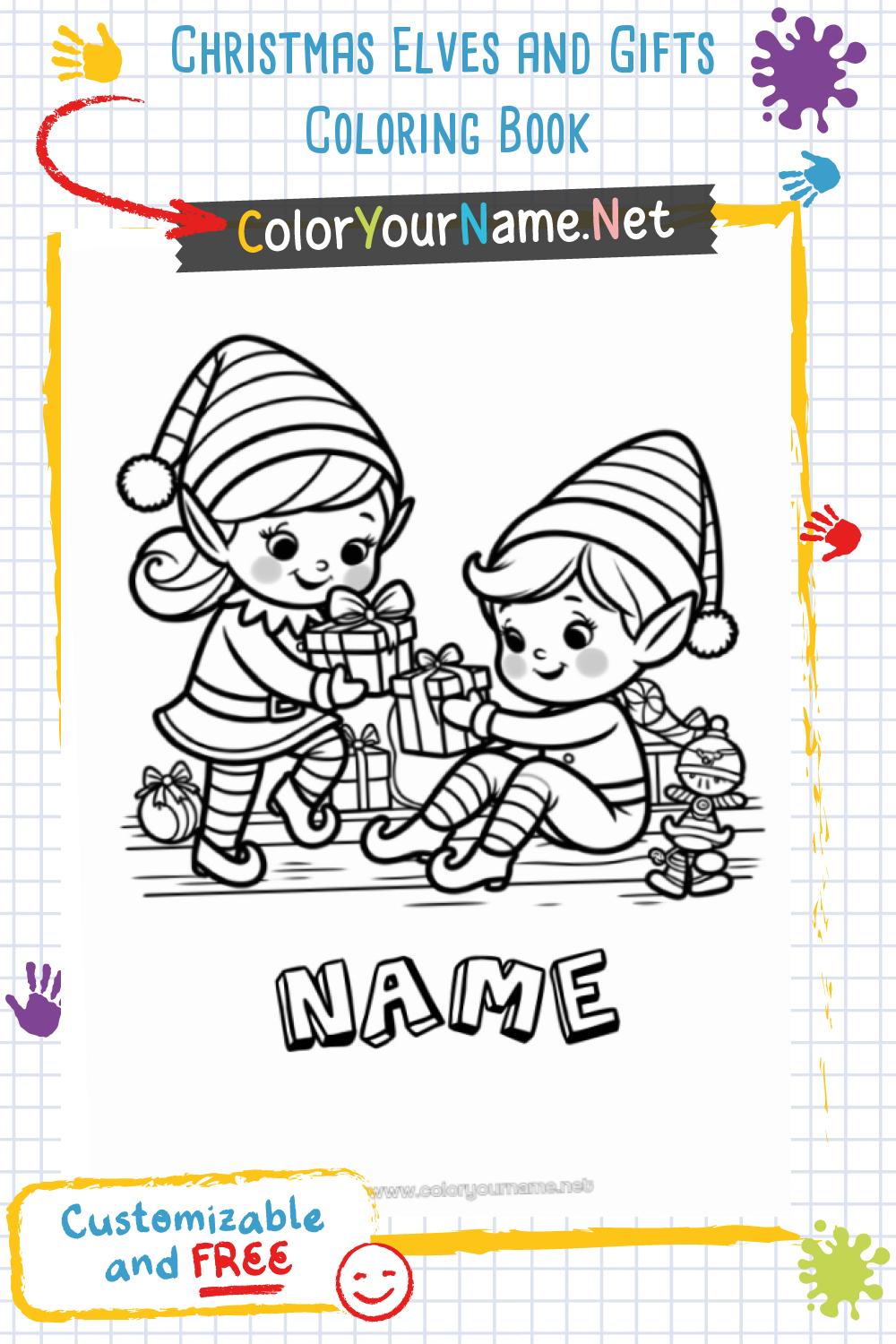 Free Coloring: Elves and Gifts - Elf on the Shelf Tradition
