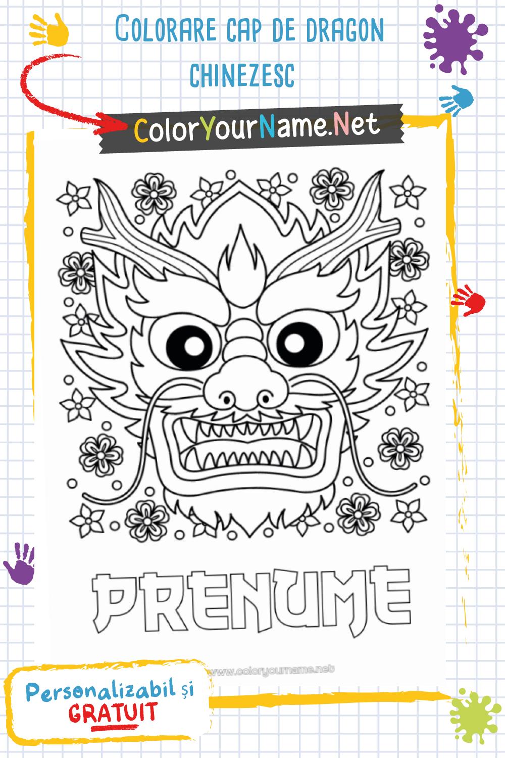 Colorare cap de dragon chinezesc