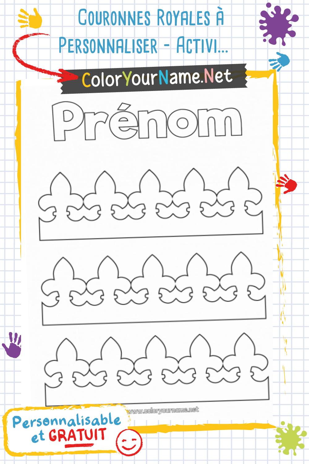Couronnes Royales à Personnaliser - Activité de Coloriage pour l'Épiphanie