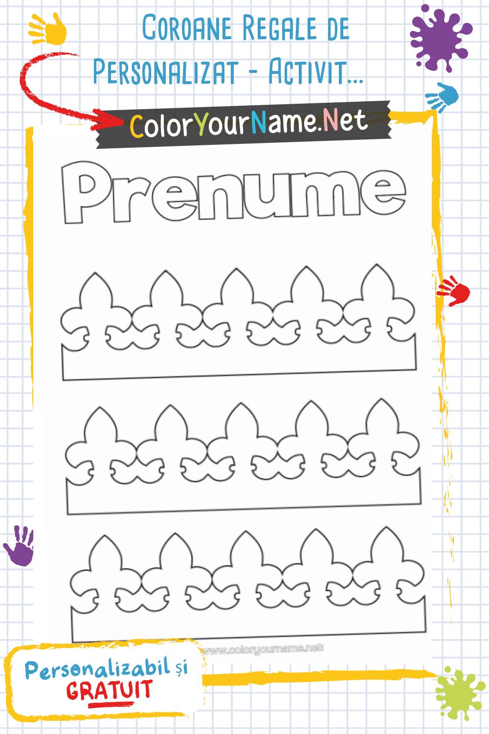 Coroane Regale de Personalizat - Activitate de Colorat pentru Epifanie