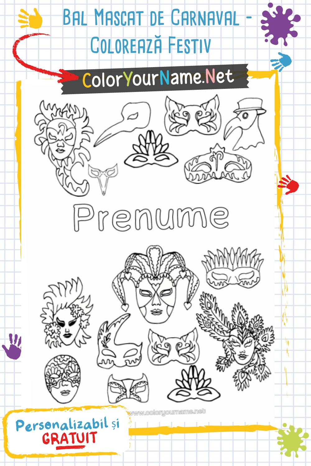 Bal Mascat de Carnaval - Colorează Festiv