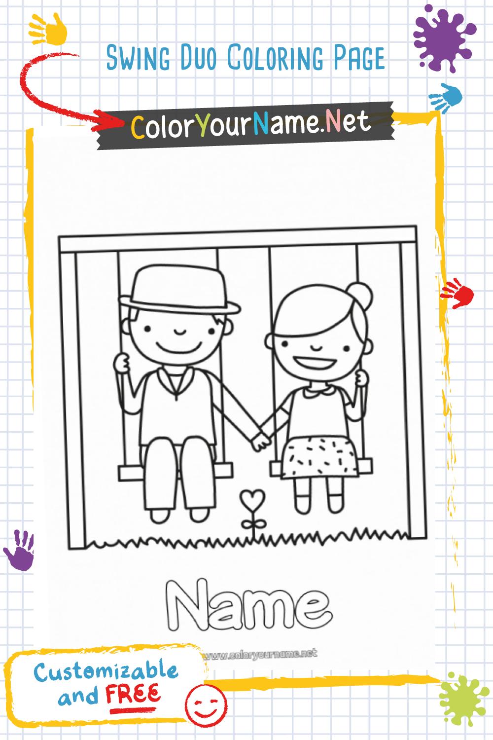 Swing Duo Coloring Page