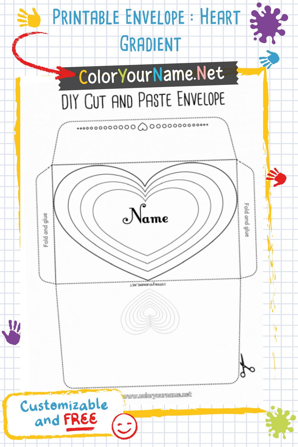 Printable Envelope : Heart Gradient