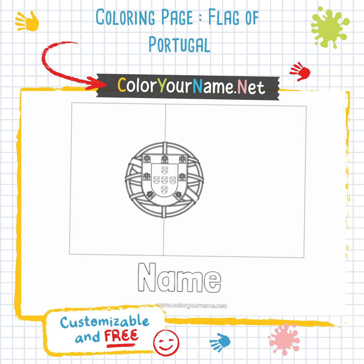 Coloring Page : Flag of Portugal