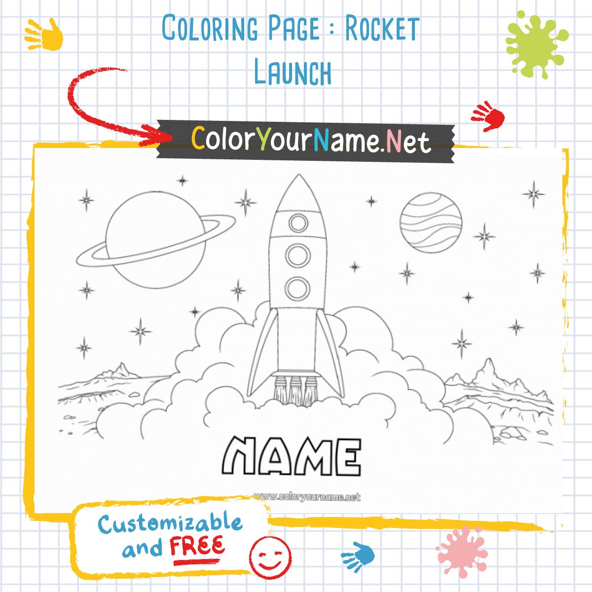 Coloring Page : Rocket Launch
