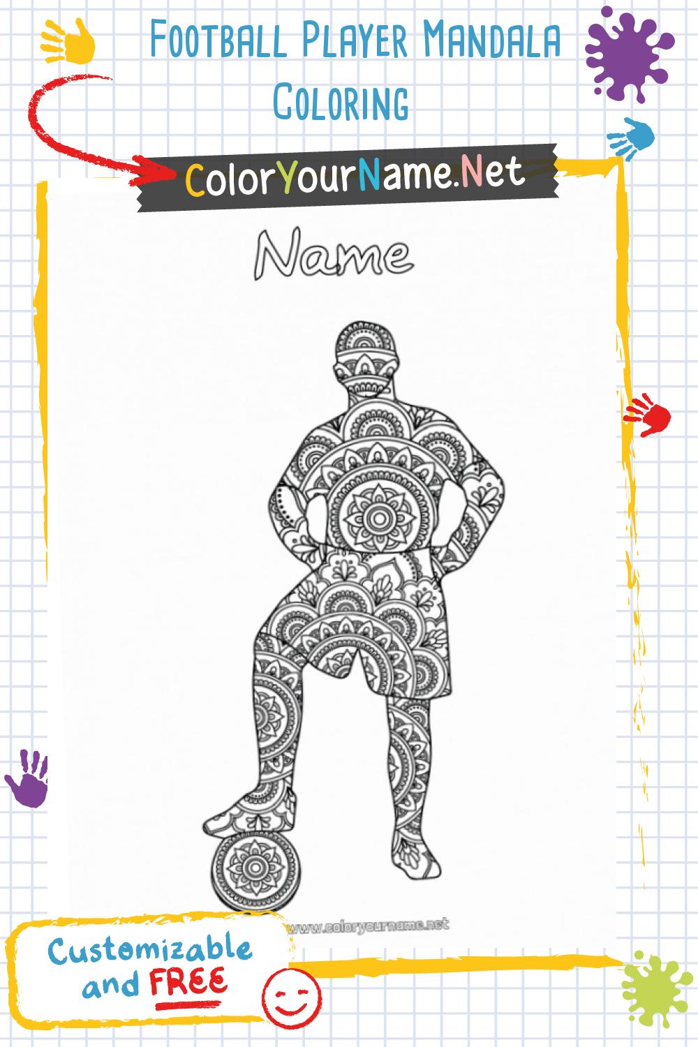 Football Player Mandala Coloring