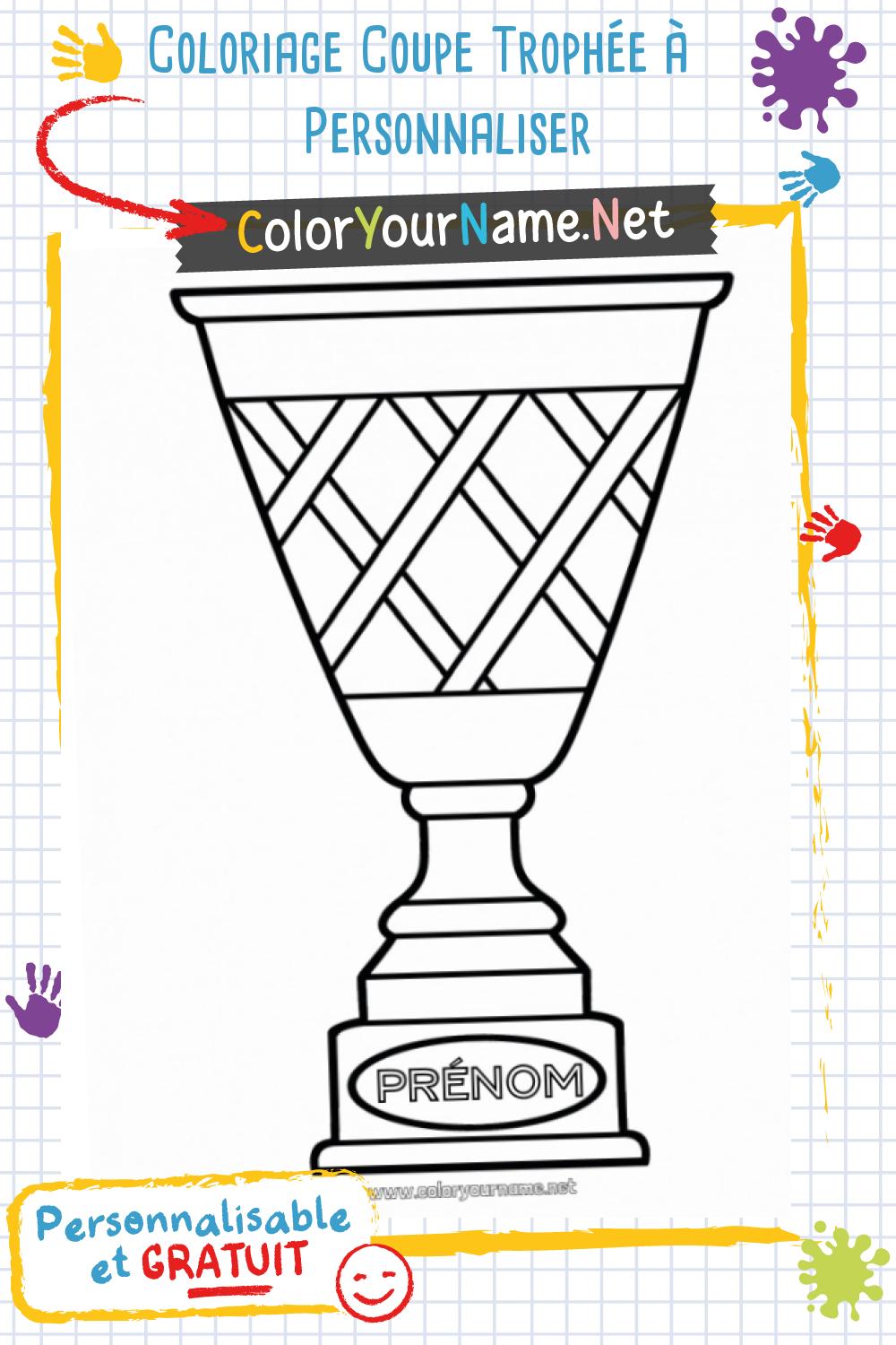 Coloriage Coupe Trophée à Personnaliser