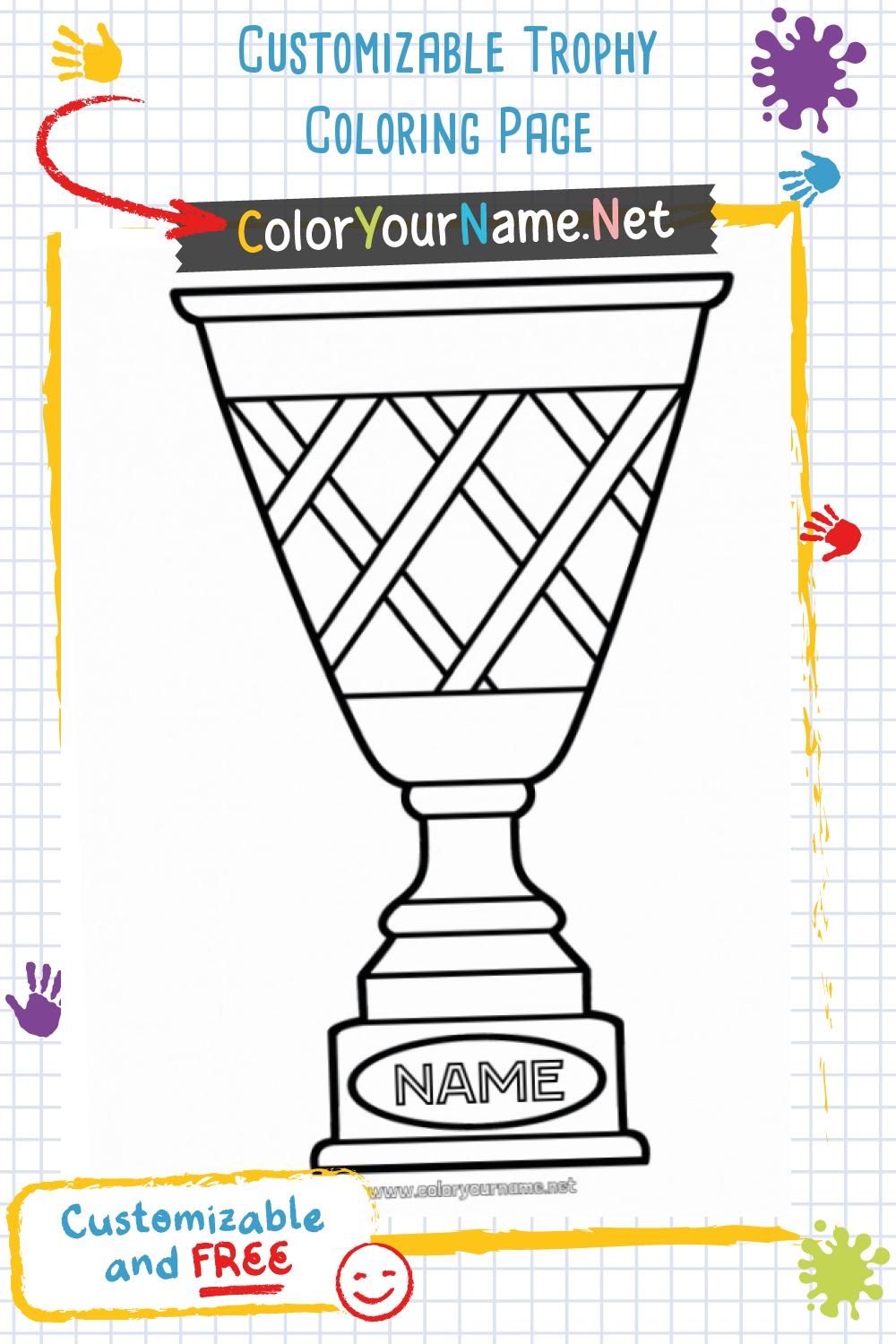 Customizable Trophy Coloring Page