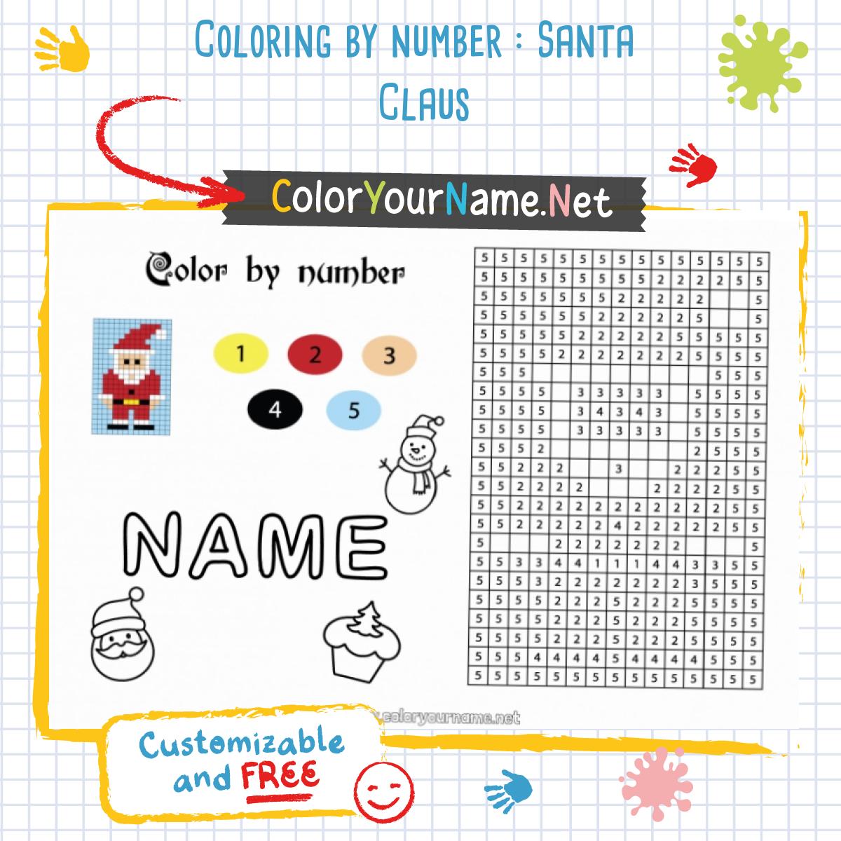 Coloring by number : Santa Claus