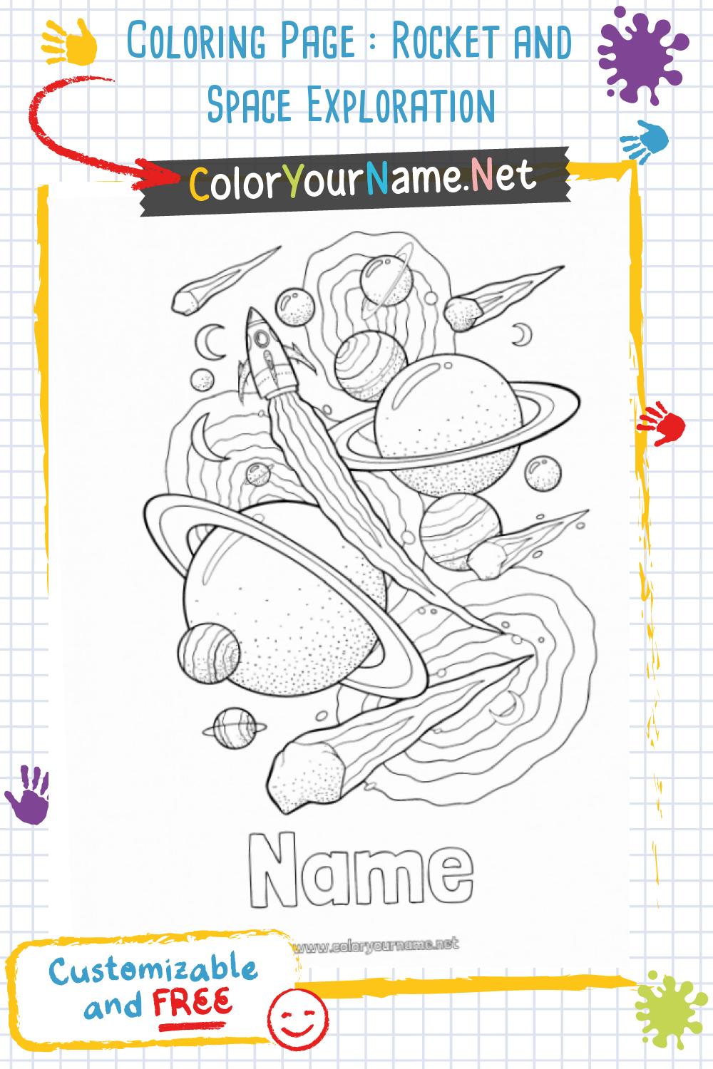 Coloring Page : Rocket and Space Exploration