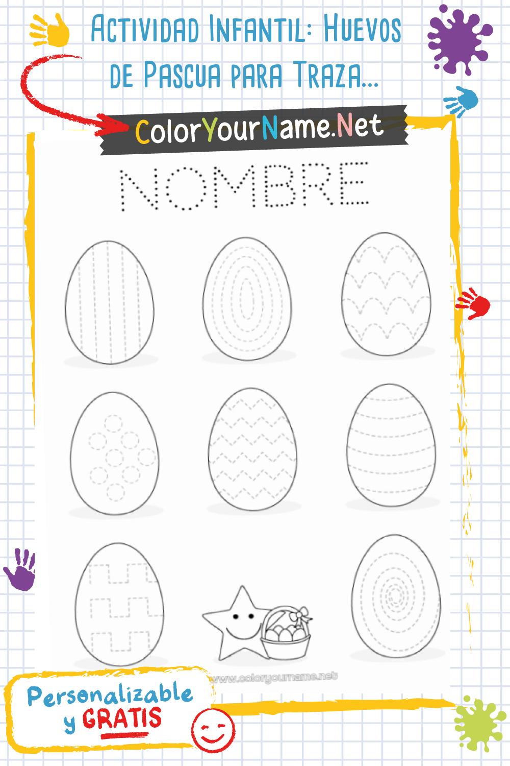Actividad Infantil: Huevos de Pascua para Trazar y Colorear