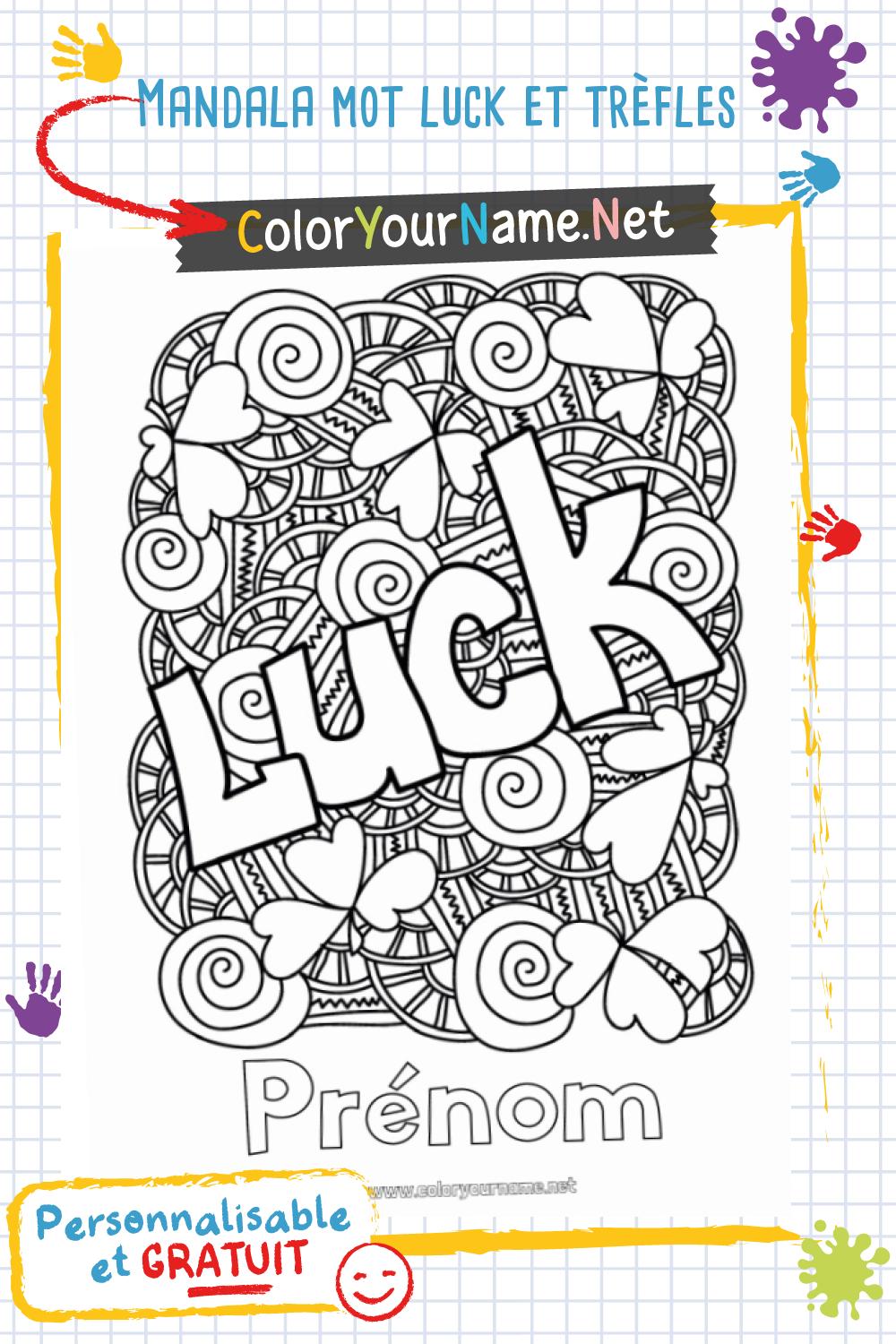 Mandala mot luck et trèfles