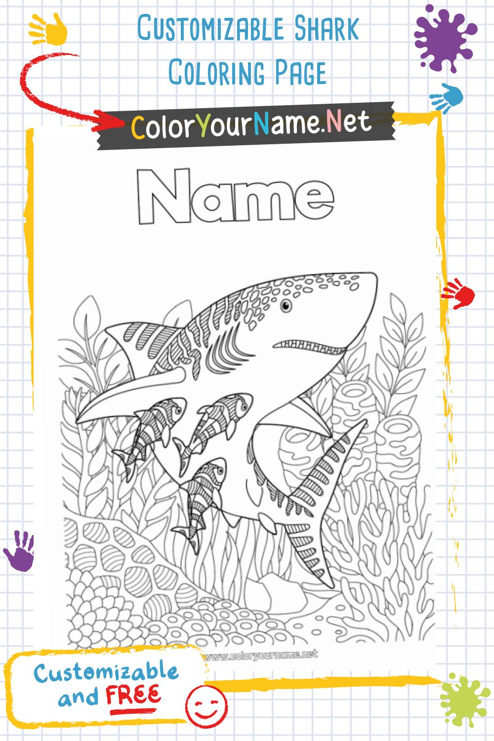 Customizable Shark Coloring Page