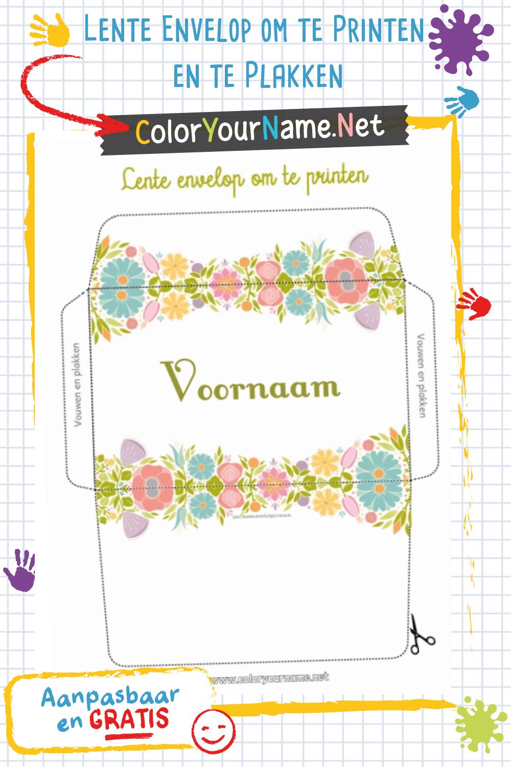 Lente Envelop om te Printen en te Plakken