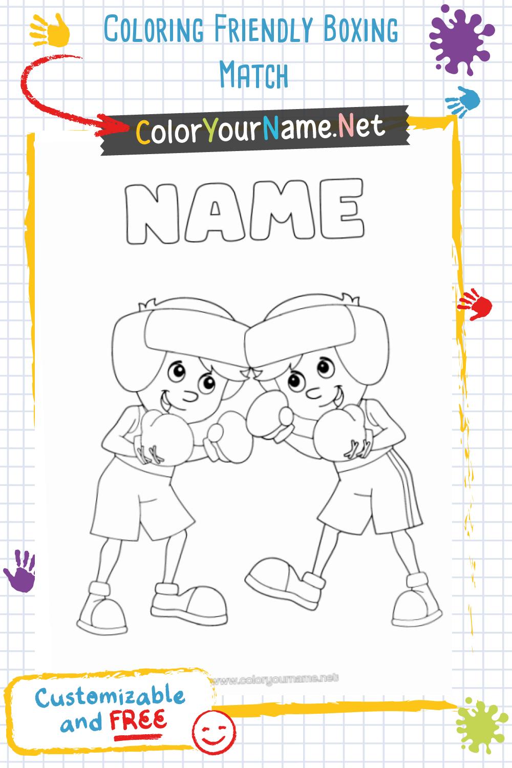 Coloring Friendly Boxing Match