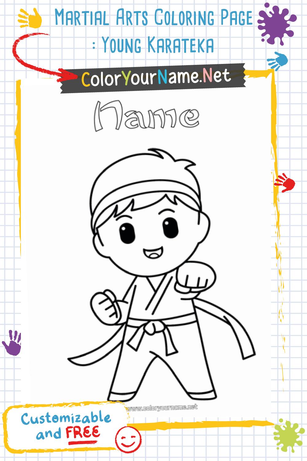 Martial Arts Coloring Page : Young Karateka