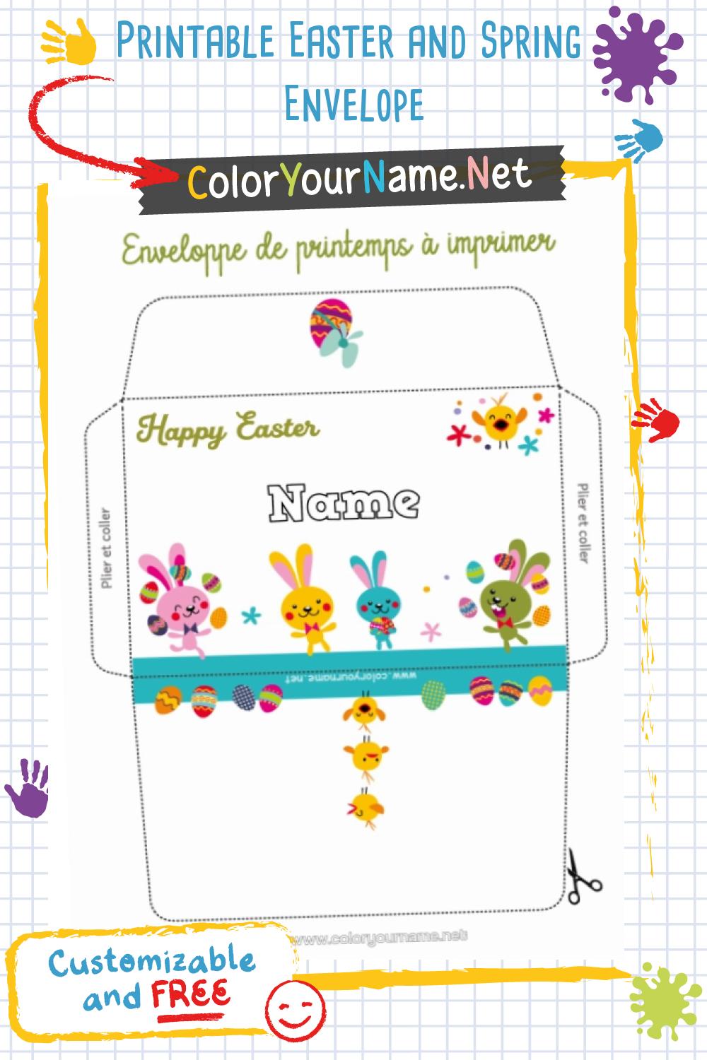 Printable Easter and Spring Envelope