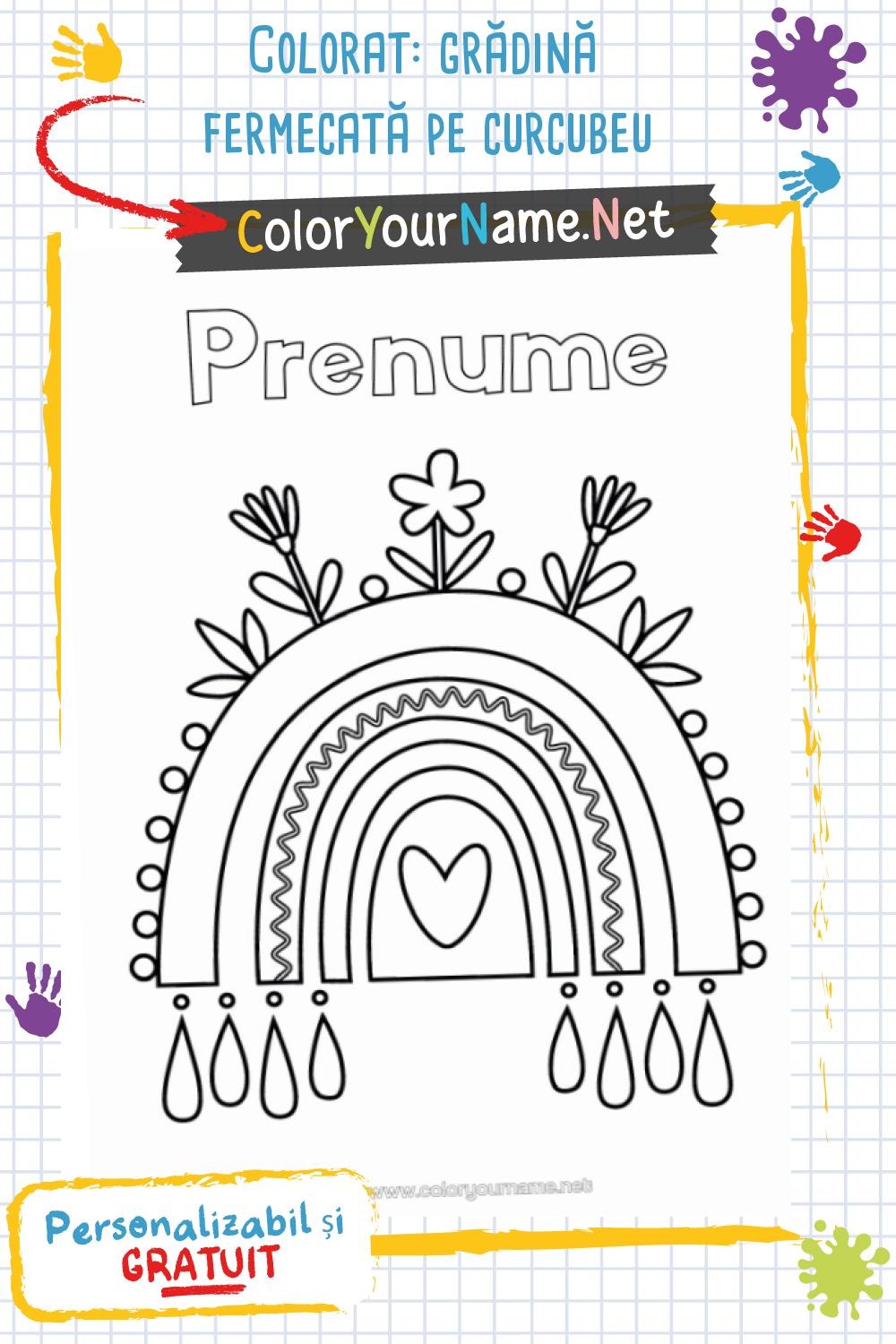 Colorat: grădină fermecată pe curcubeu